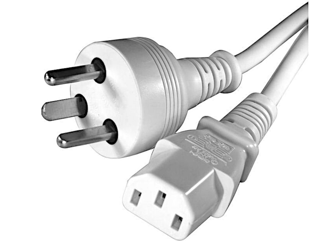 Apparatkabel m. EDB stik, 2m, Grå | Elektronik Lavpris Aps